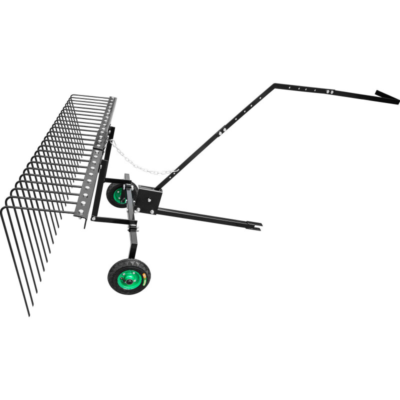 Pine Straw Rake Landscape Rake 60" for ATV UTV Utility Tractor W/ Wheels