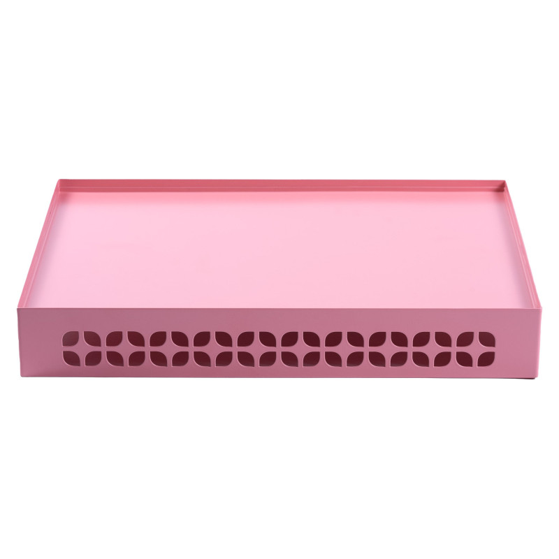Breeze Block Metal Serving Tray Stand Set-Pink